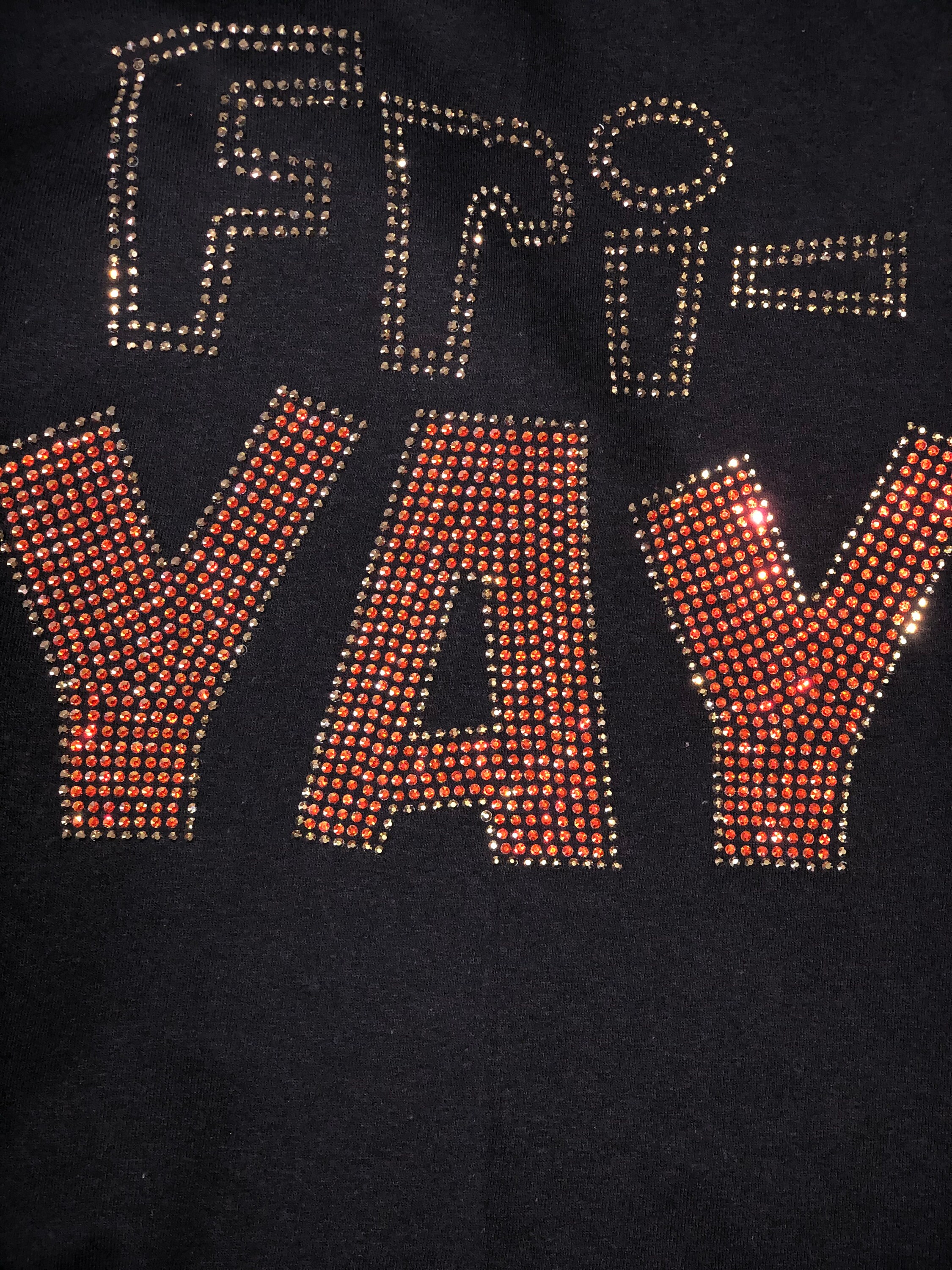 FRI-YAY Rhinestone T-shirt Bling Shirt Friday Fun Shirt rhinestone T ...