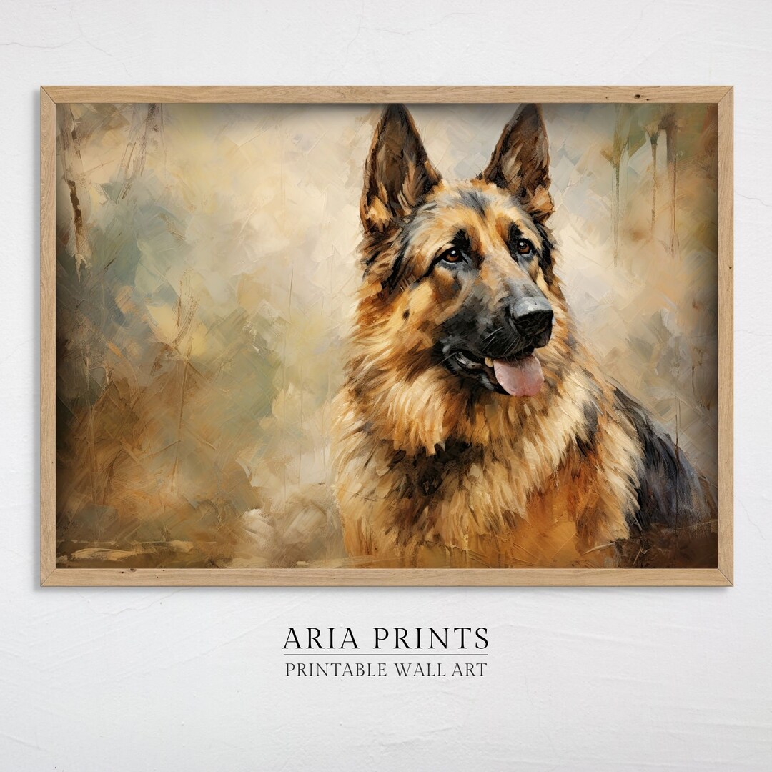 German Shepherd Painting Dog Painting Dog Art Wall Art Oil Painting ...