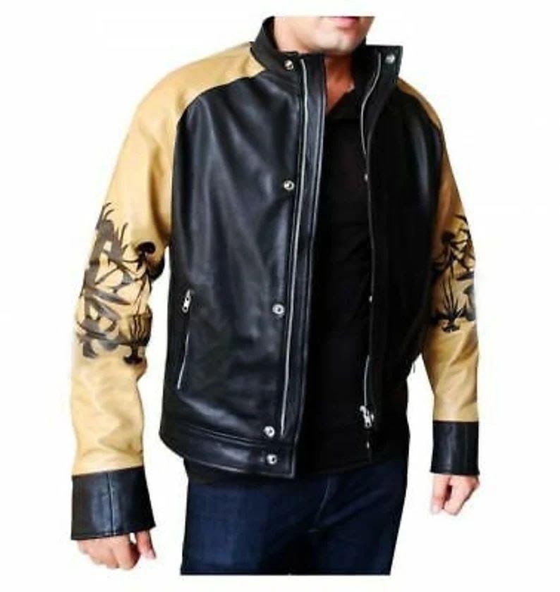 Kung Fury Cobra Style Costume Leather Jacket Mens Faux Leather ...