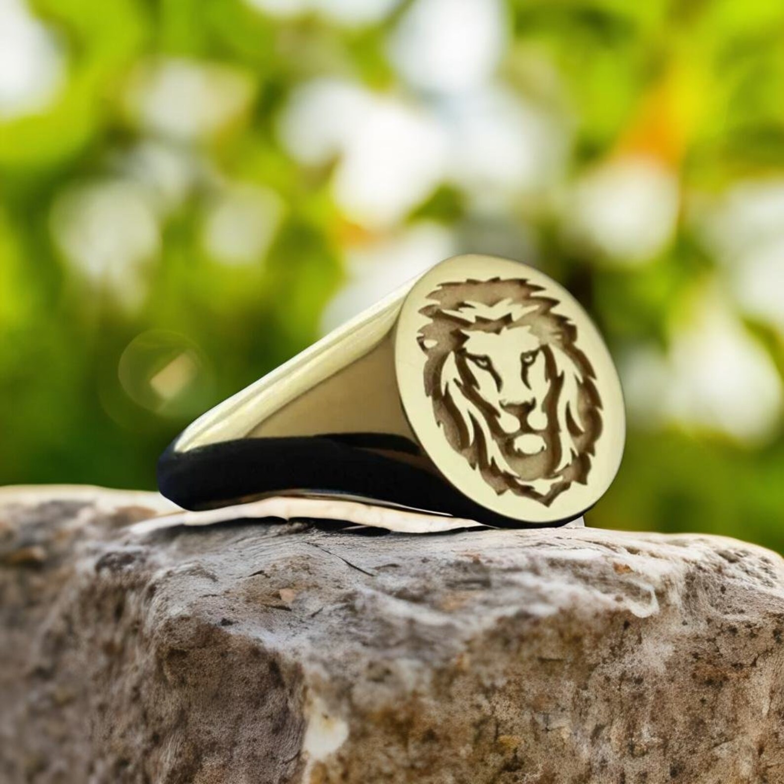 Lion Ring-lion Head Ring-mens Lion Head Ring-gold Polish Lion Ring-mens ...