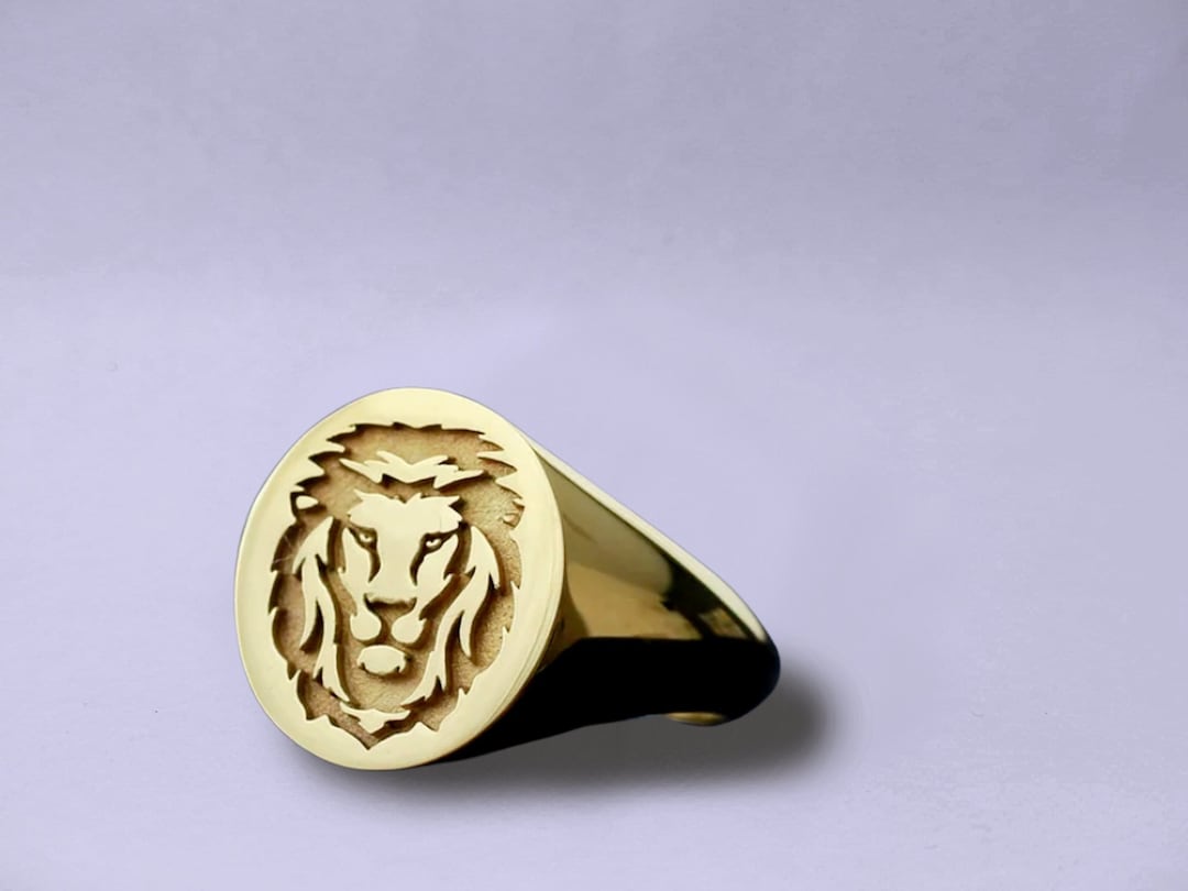 Lion Ring-lion Head Ring-mens Lion Head Ring-gold Polish Lion - Etsy