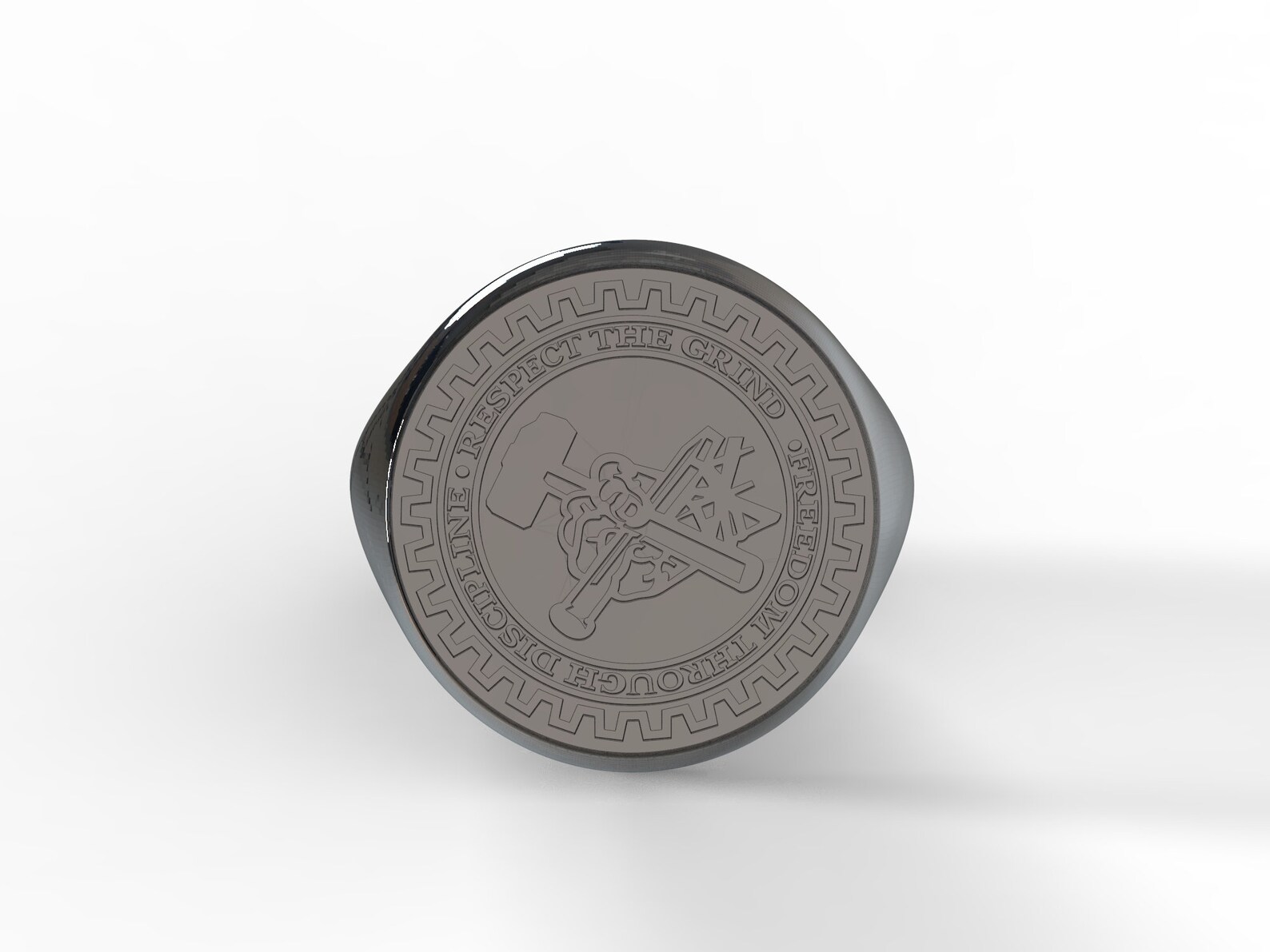 Signet Ring| Respect the Grind | 14k Gold | White Gold |yellow Gold|925 ...