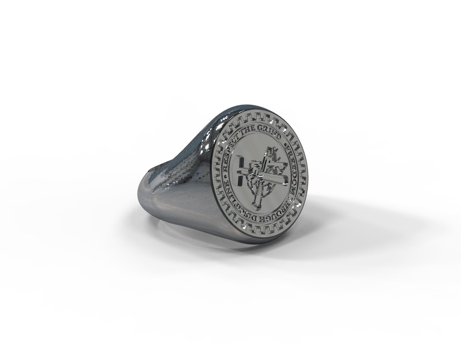 Signet Ring| Respect the Grind | 14k Gold | White Gold |yellow Gold|925 ...