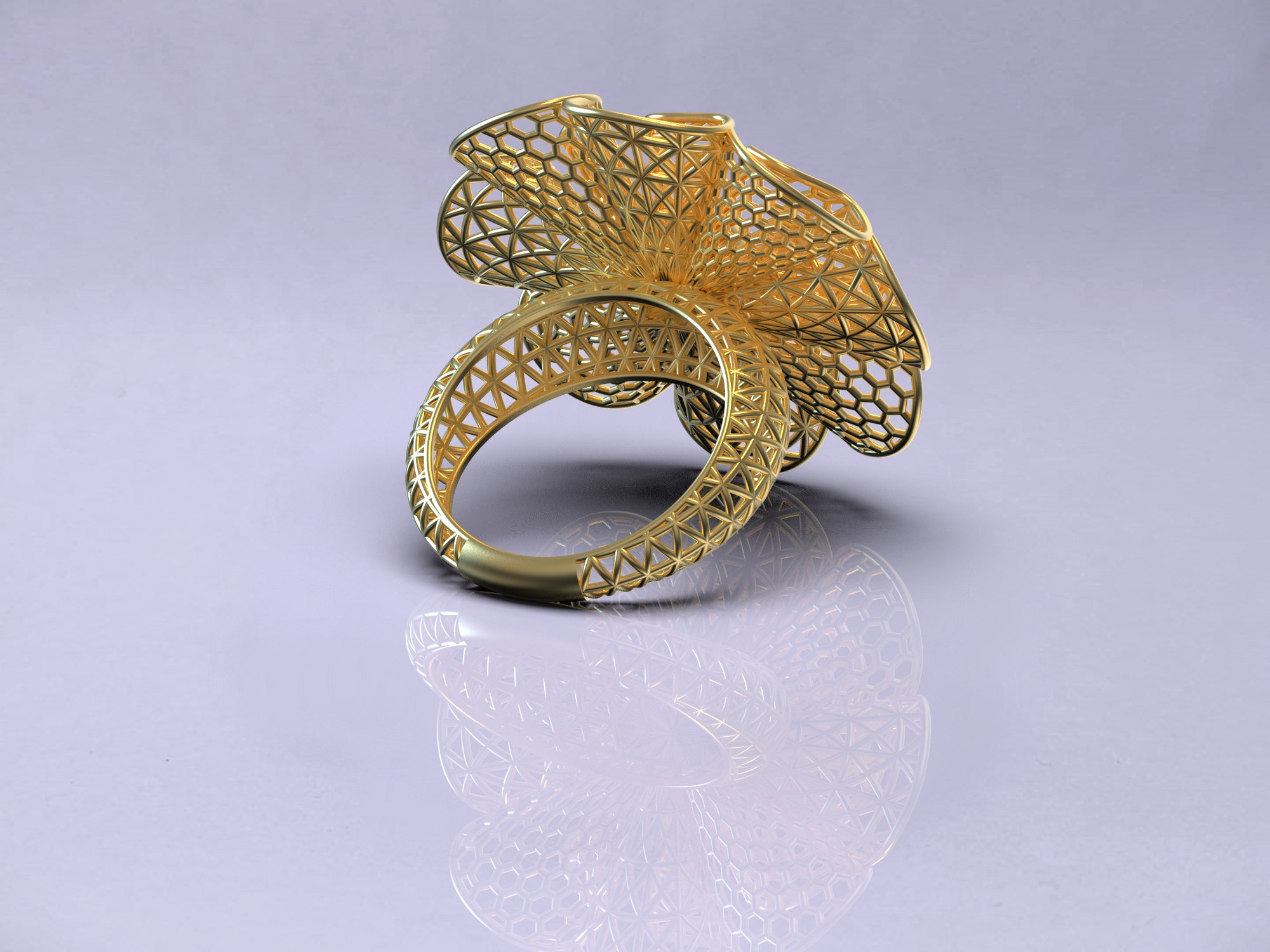 Floral Ring-flower Ring-bloom Ring-women's Ring-14k Gold Polish-925 ...