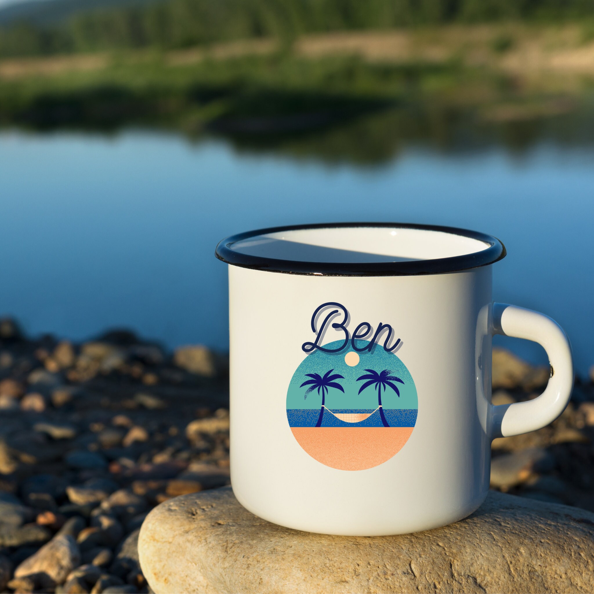 Personalized Enamel Camping Mug, Custom Enamel Mug Camping, Custom ...