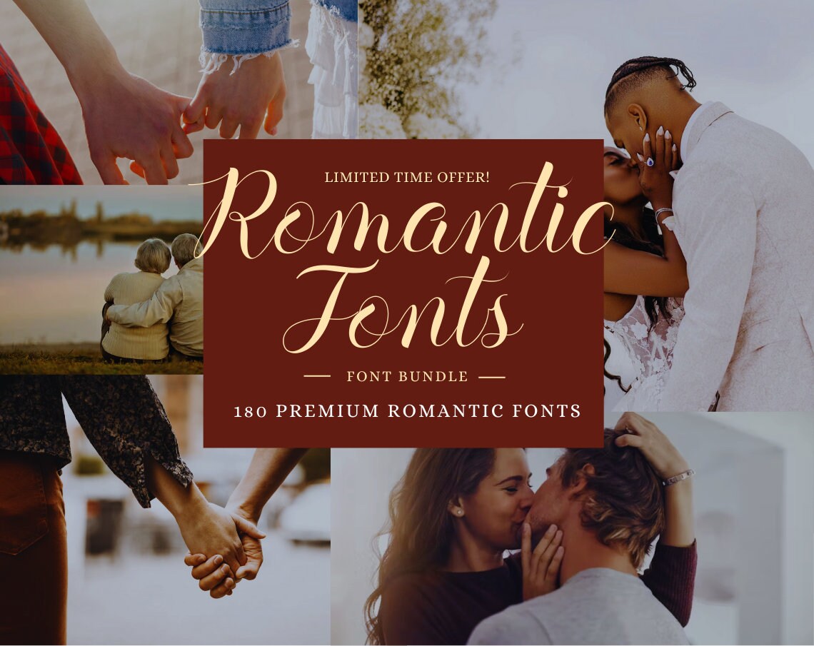 Font Bundle Romantic Script Fonts, Wedding Font, Procreate Font ...