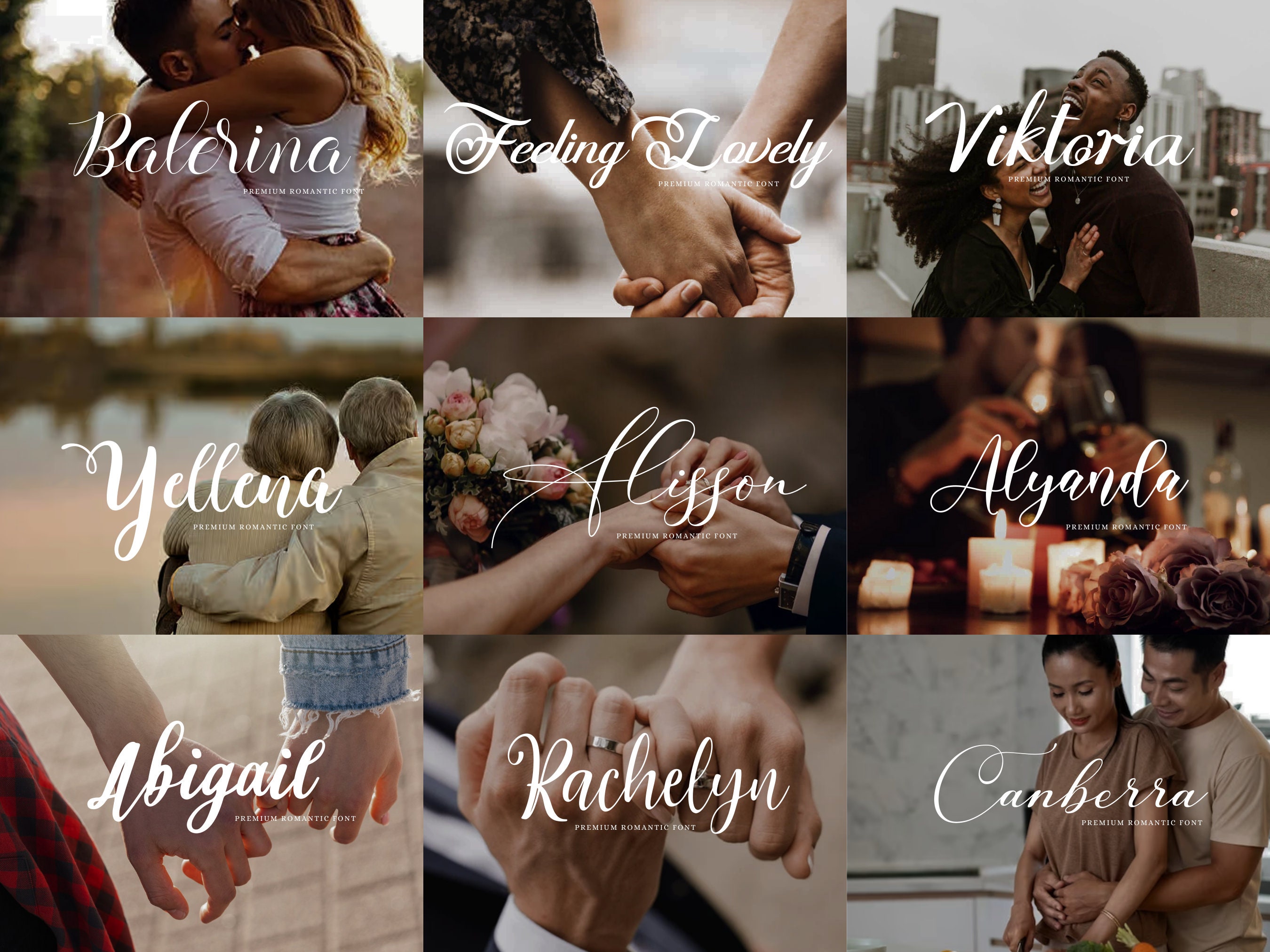 Font Bundle Romantic Script Fonts, Wedding Font, Procreate Font ...