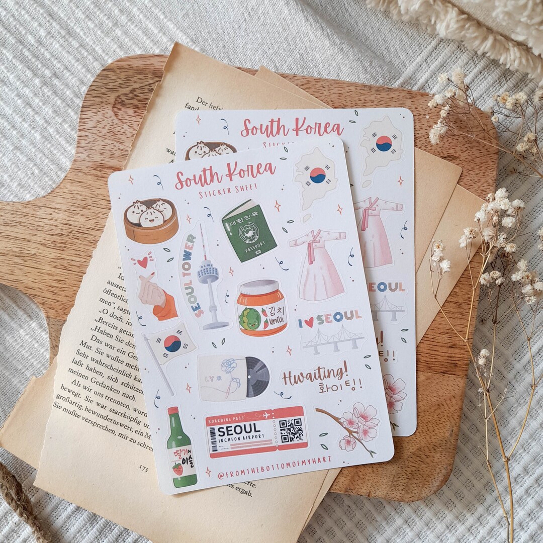 Sticker Sheet - South Korea | Journaling Stickers - Etsy