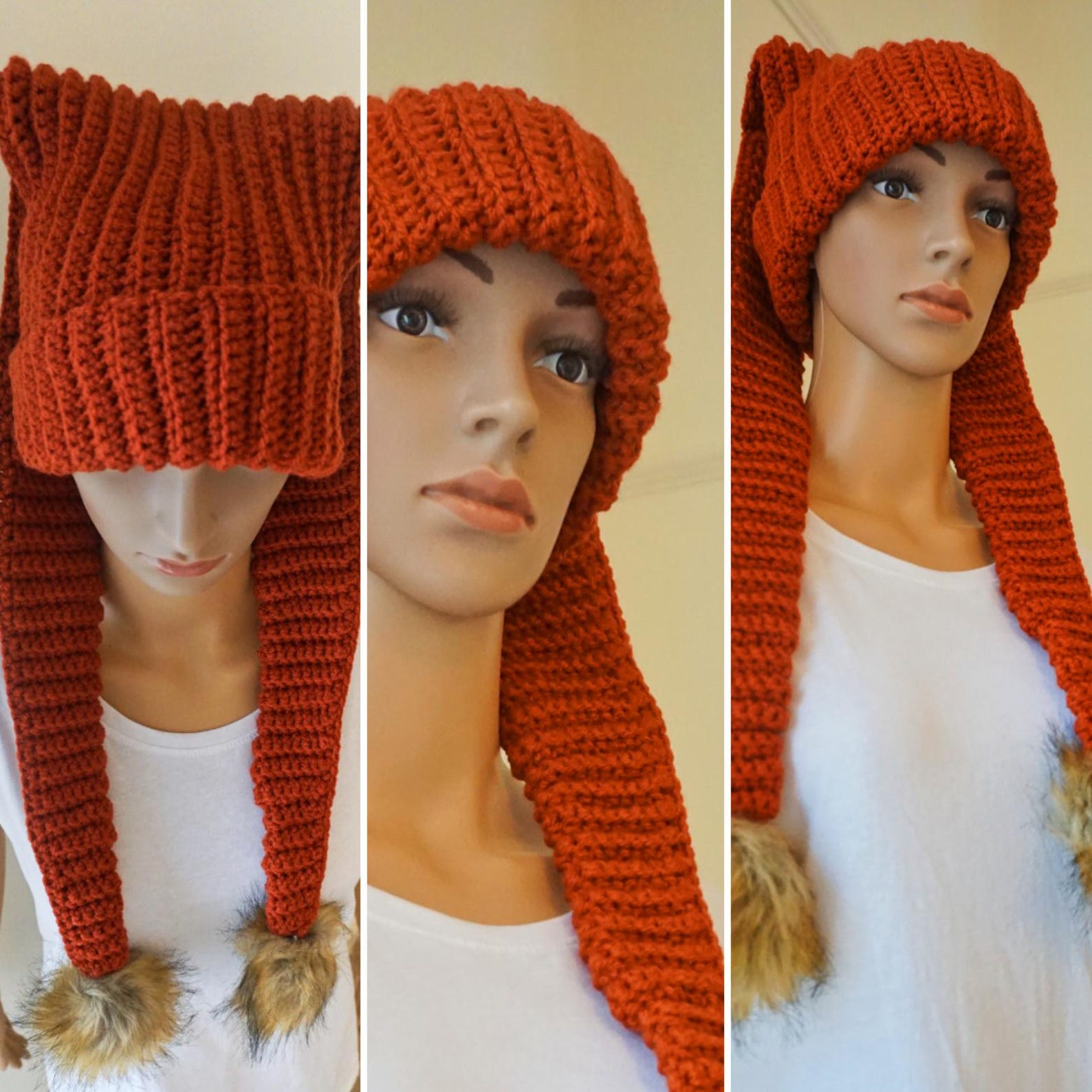 Custom Made Twofaced Jester Hat/ Crochet Hat/ Crochet Beanie/ Crochet ...