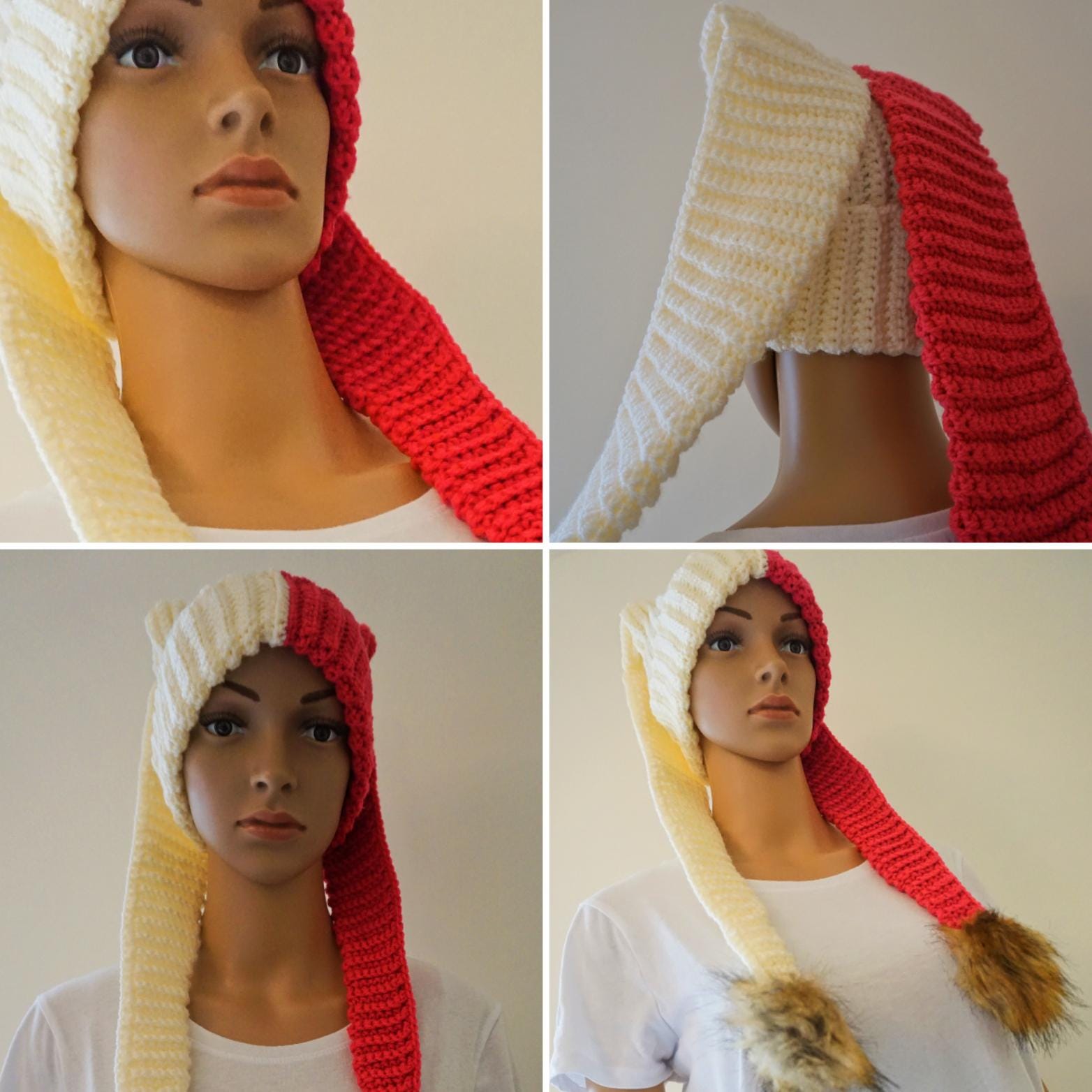 Custom Made Twofaced Jester Hat/ Crochet Hat/ Crochet Beanie/ Crochet ...