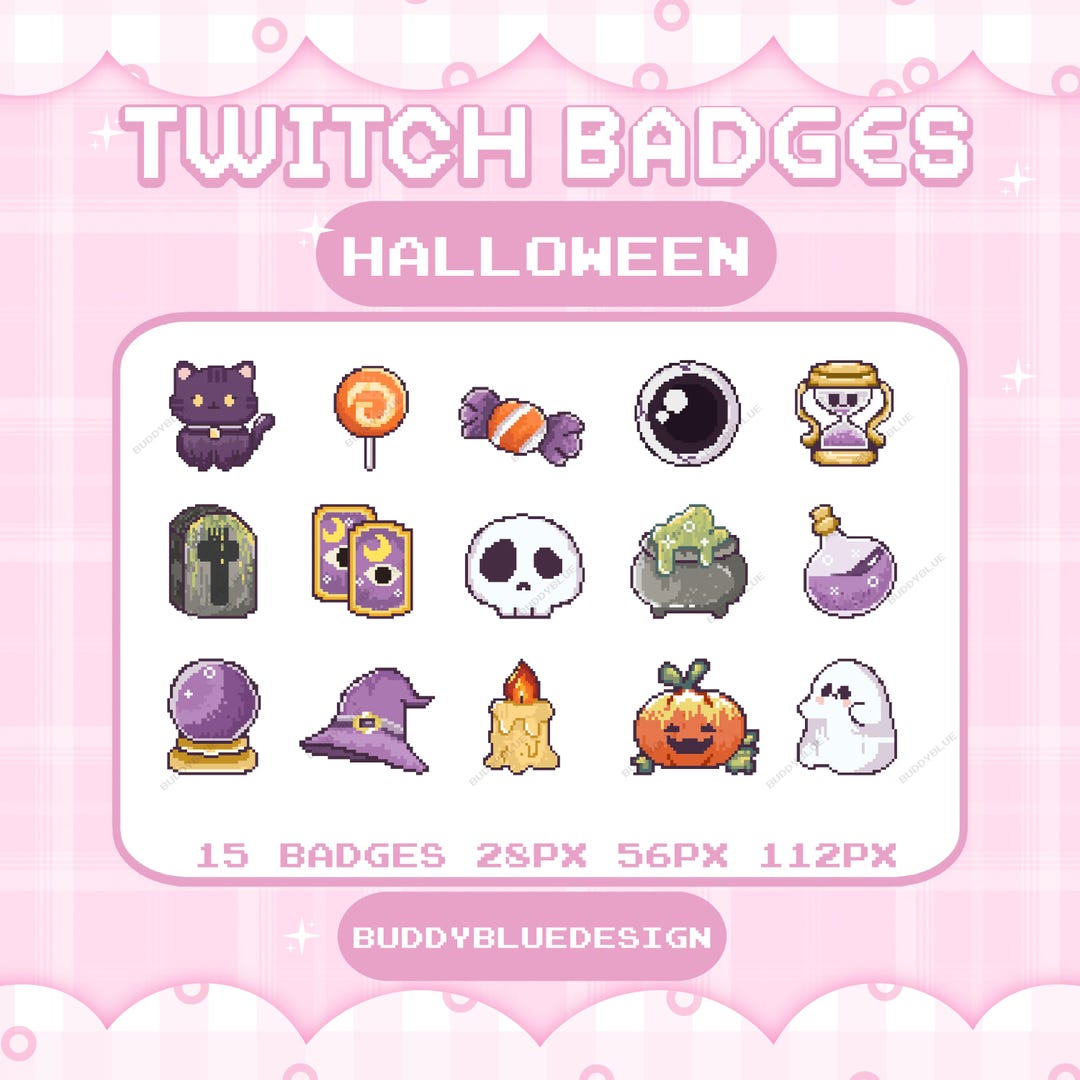 Halloween Twitch Badges, Halloween Sub Badges , Fall Season ,pixel ...
