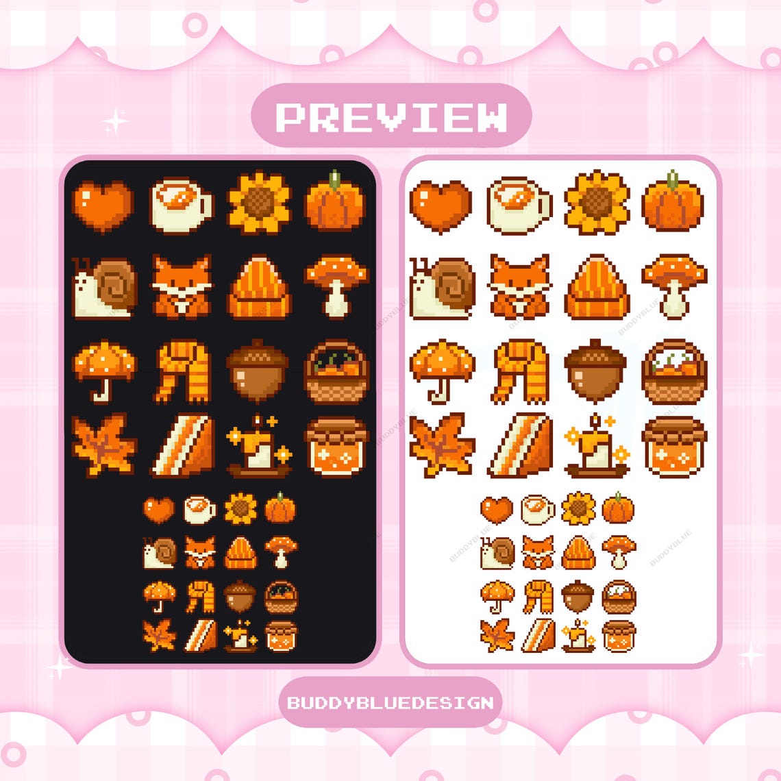 Autumn Pixel Badges,autumn Cozy Twitch Badges,fall Stream,cute Autumn ...