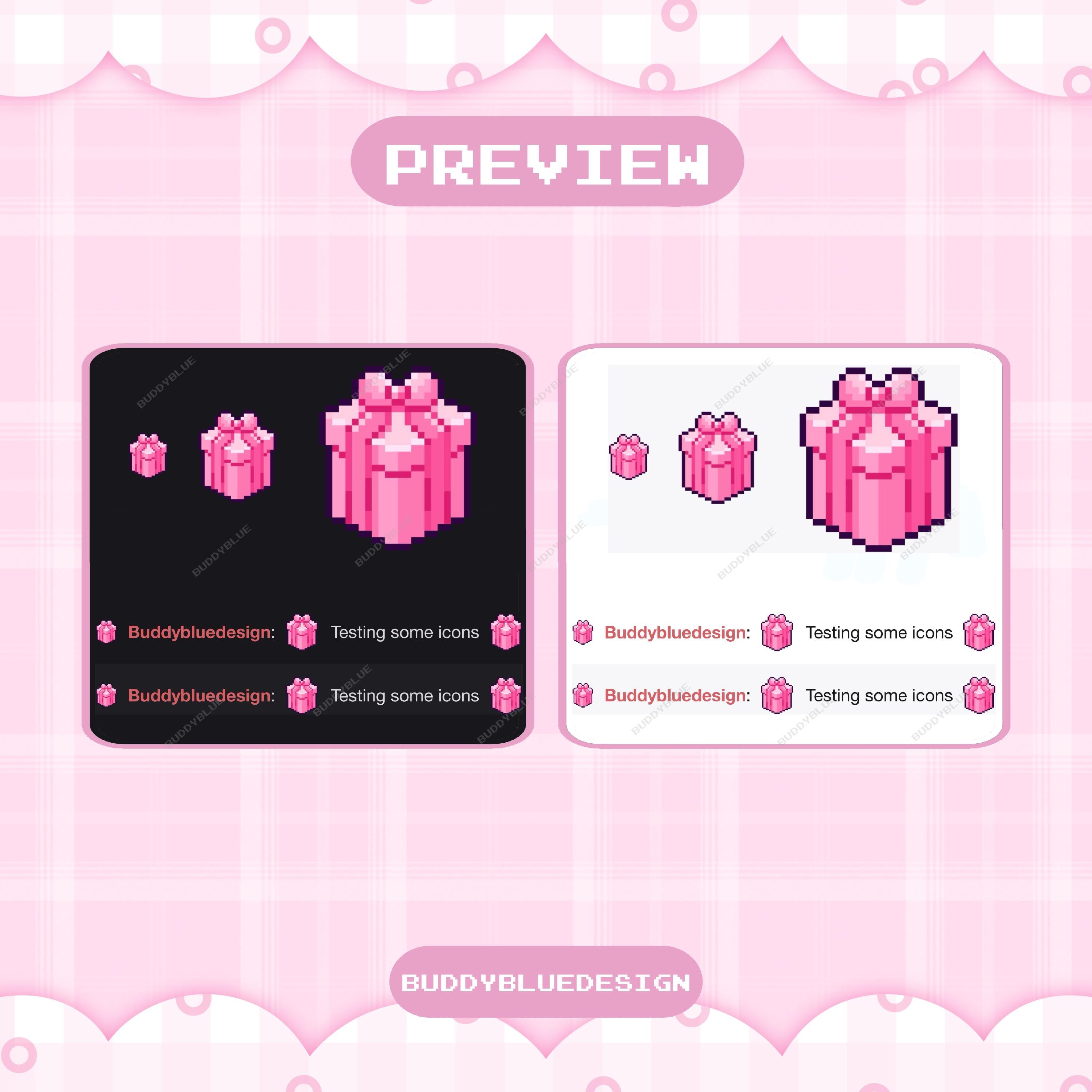 Pink Gift Pixel Channel Point Icon for Twitch,cute Pixel Art Stream ...