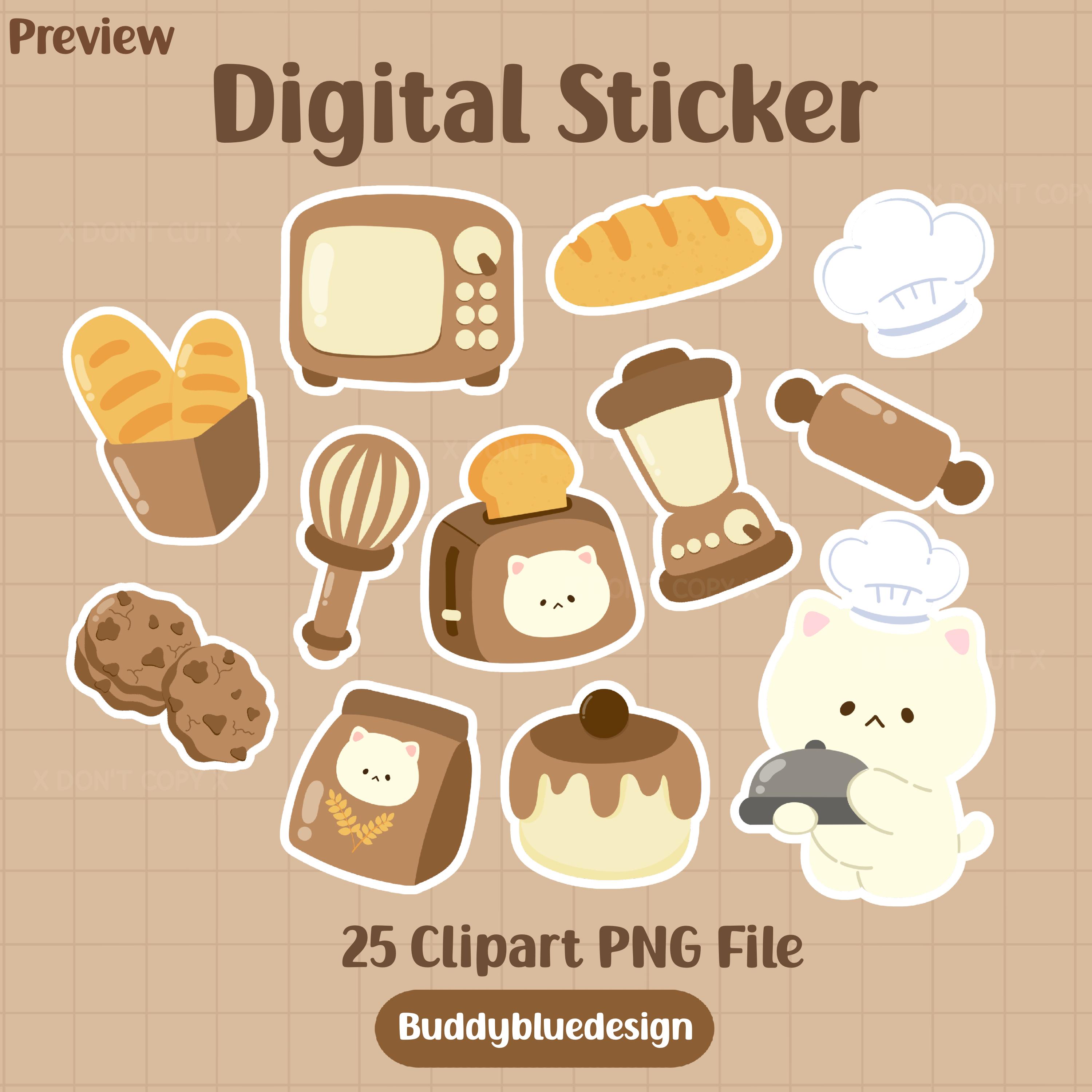 Coffee & Bakery Digital Stickers,png Printable Stickers Sheet,cute Cafe ...