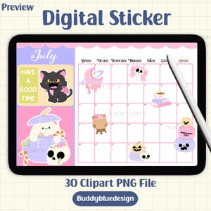 Kawaii Halloween Pastel Clipart, PNG Clipart Digital Stickers, Cute ...