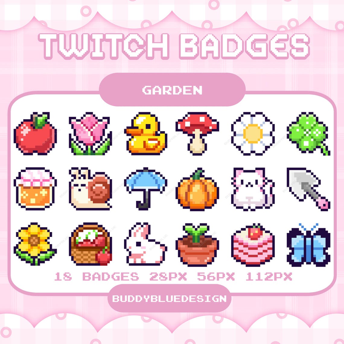 Garden Twitch Sub Badges,cottagecore Gardening Pixel,spring Bit Badges ...
