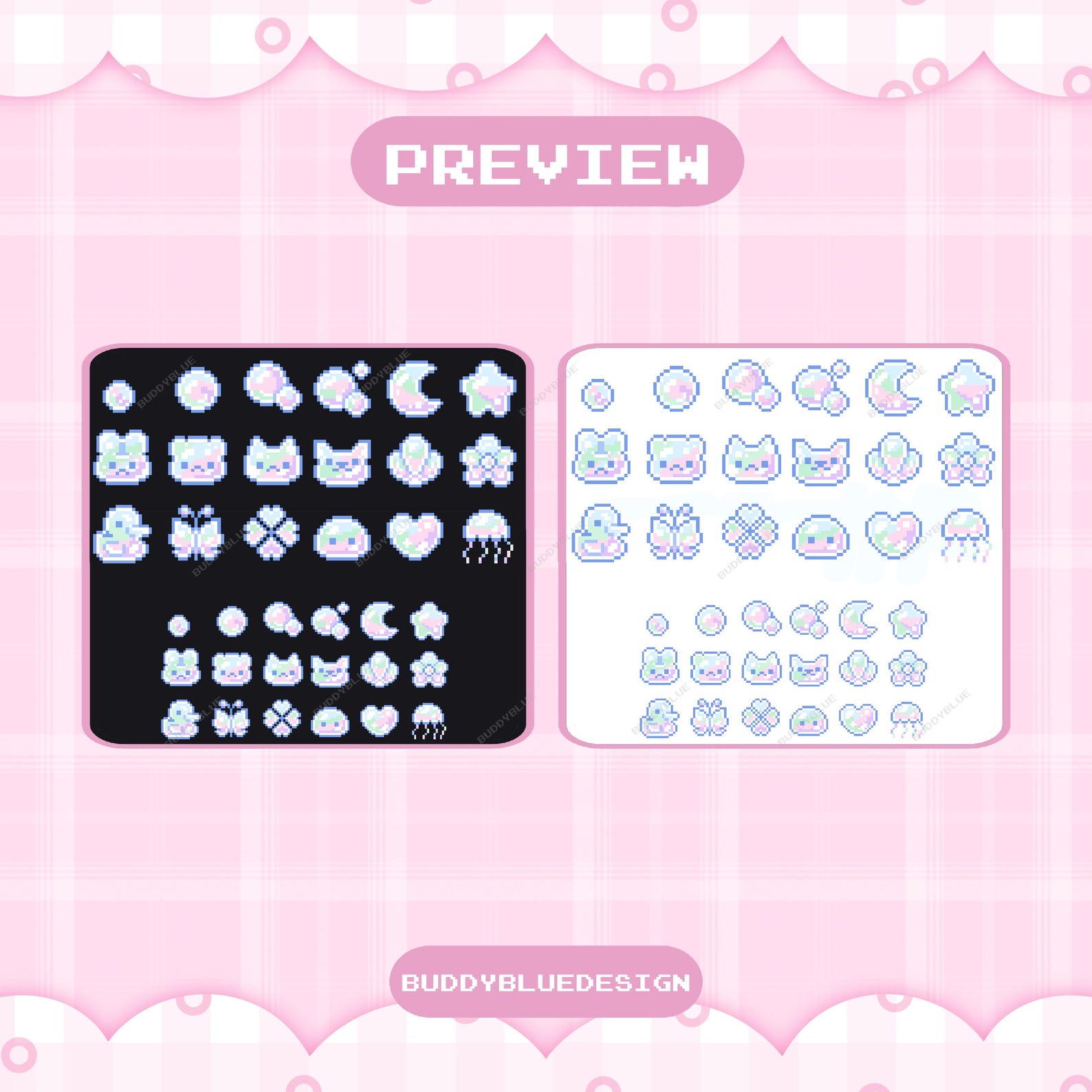 Bubble Twitch Sub Badges,bubble Pastel Cute Pixel,bubble Bit Badges ...