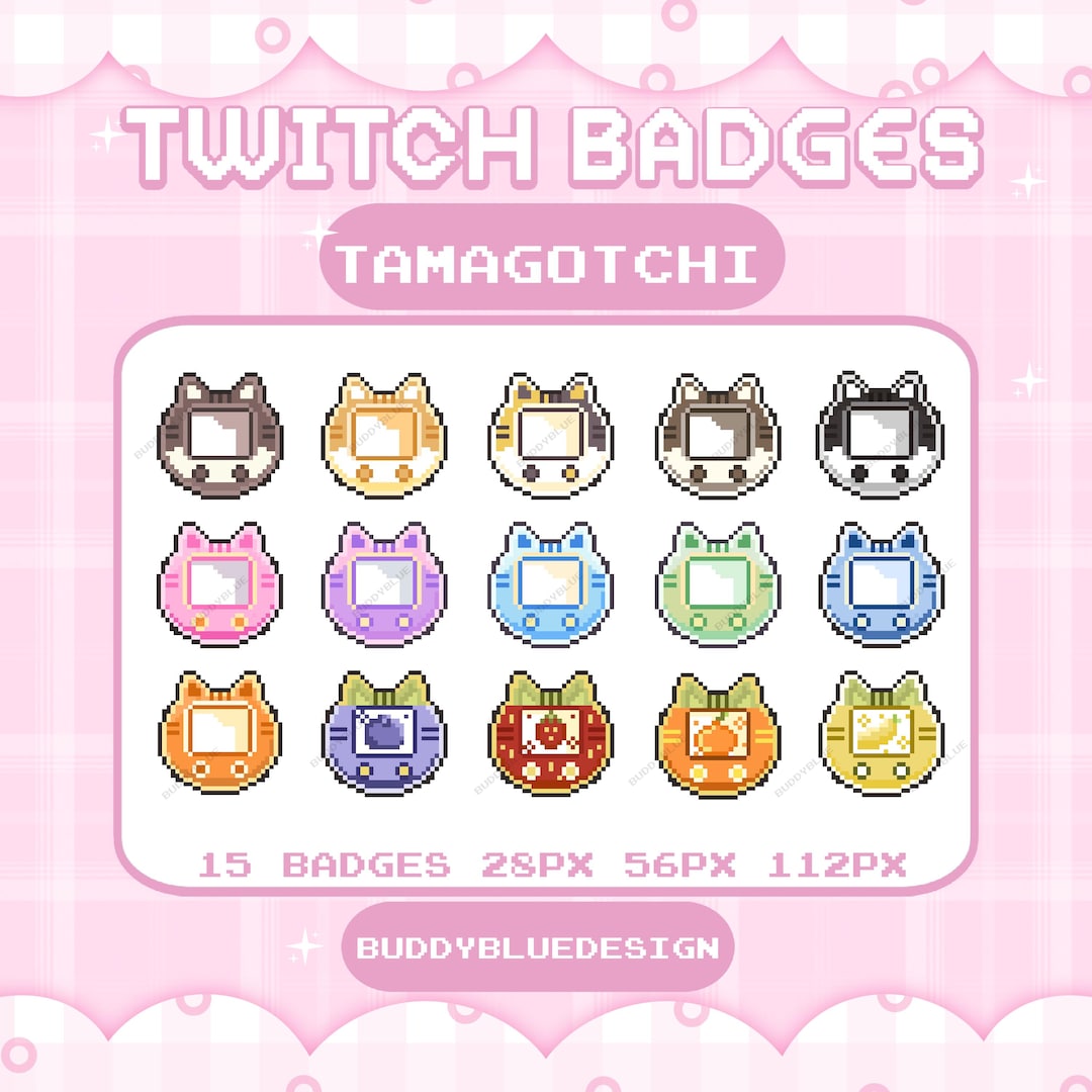 Tamagotchi Pixel Twitch Sub Bit Badges,cat Tamagotchi Pixel, Kitty ...