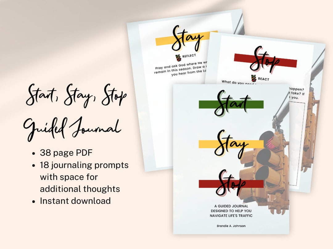 Start, Stay, Stop Guided Journal Printable - Etsy