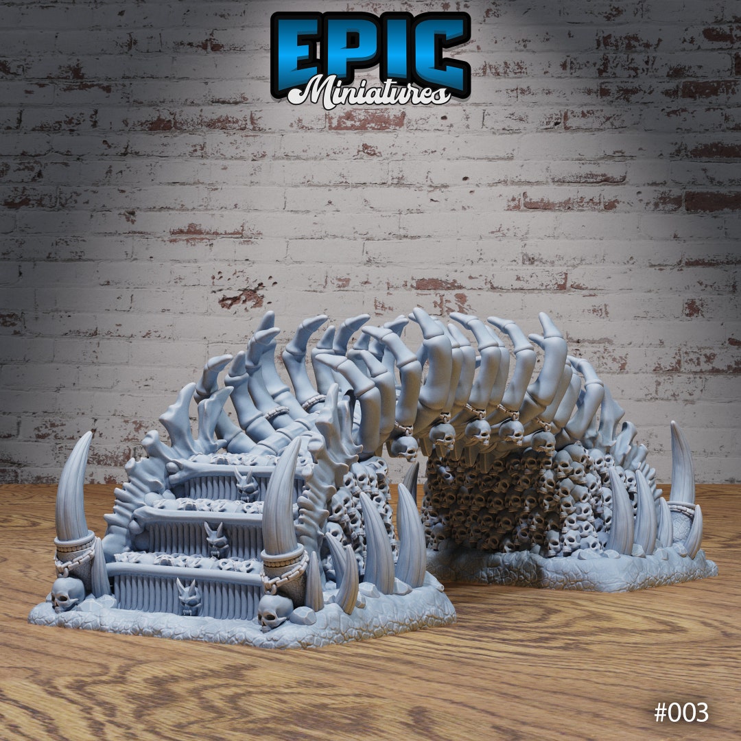 Bone Props throne, Bridge, Spikes, Trees, Cage, Captured Skeletons ...