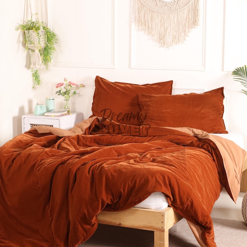 Velvet and Silk Duvet Cover - Etsy