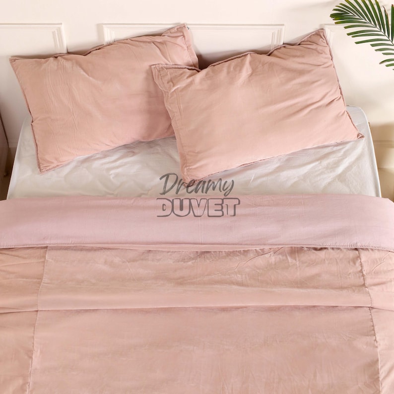 Dusty Pink Velvet Duvet Cover, Set Bedding Donna Cover, Velvet ...