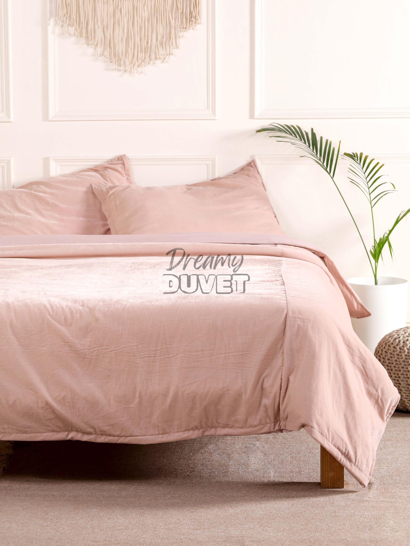 Dusty Pink Velvet Duvet Cover, Set Bedding Donna Cover, Velvet ...