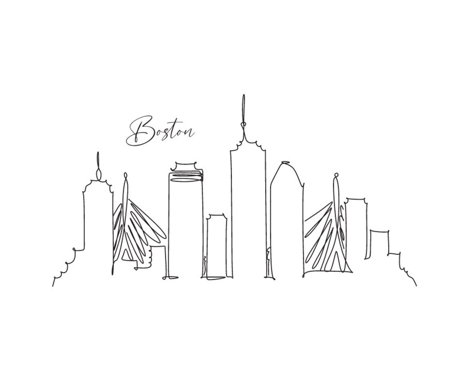 Boston Skyline Svg/skyline Svg/svg File - Etsy