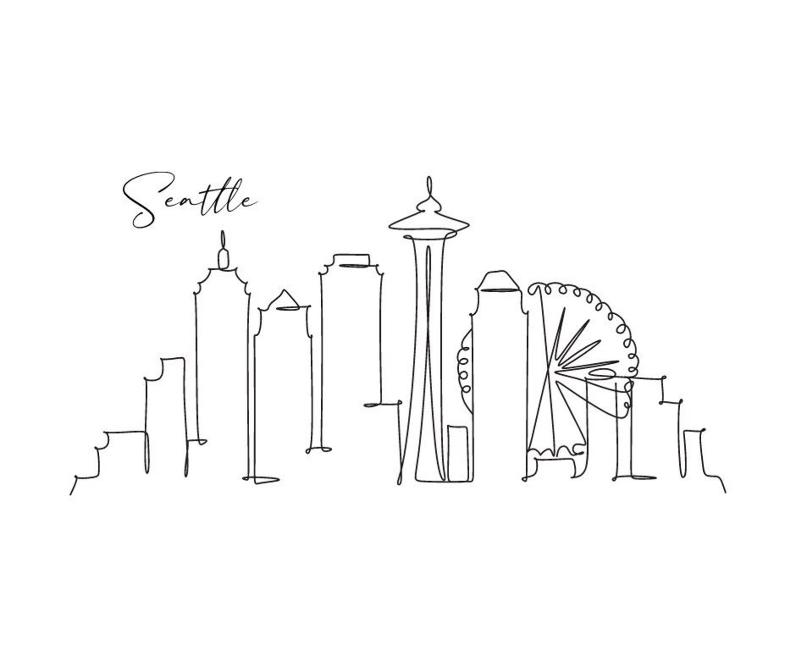 Seattle Skyline Svg/skyline Svg/city Skyline SVG - Etsy