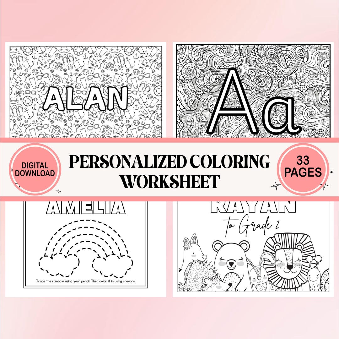 Printable Custom Name Coloring Pages for Adults and Kids, 5 Pages ...