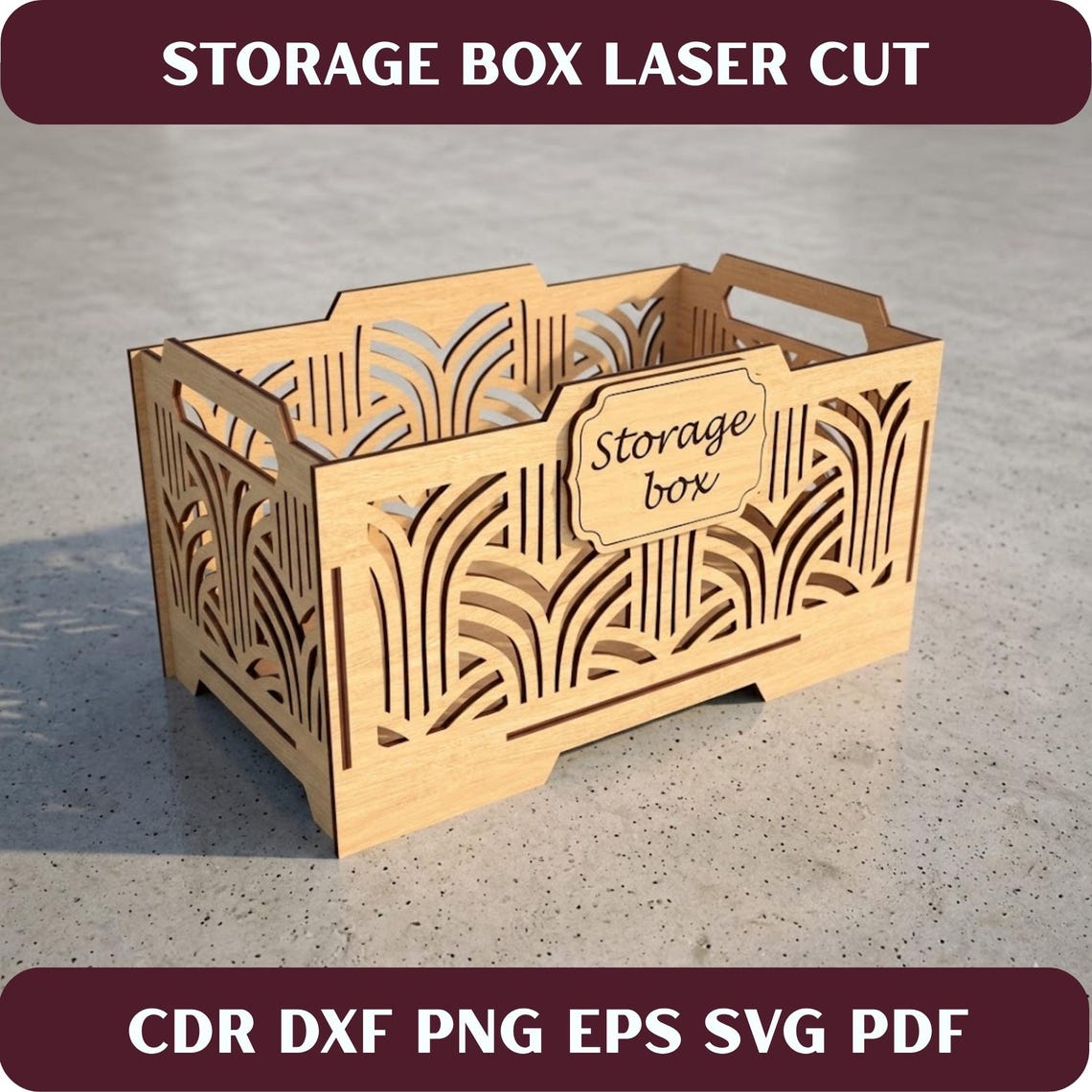 Decorative Storage Box SVG Bundle, Laser Cut Crate DXF, Ornamental Desk ...