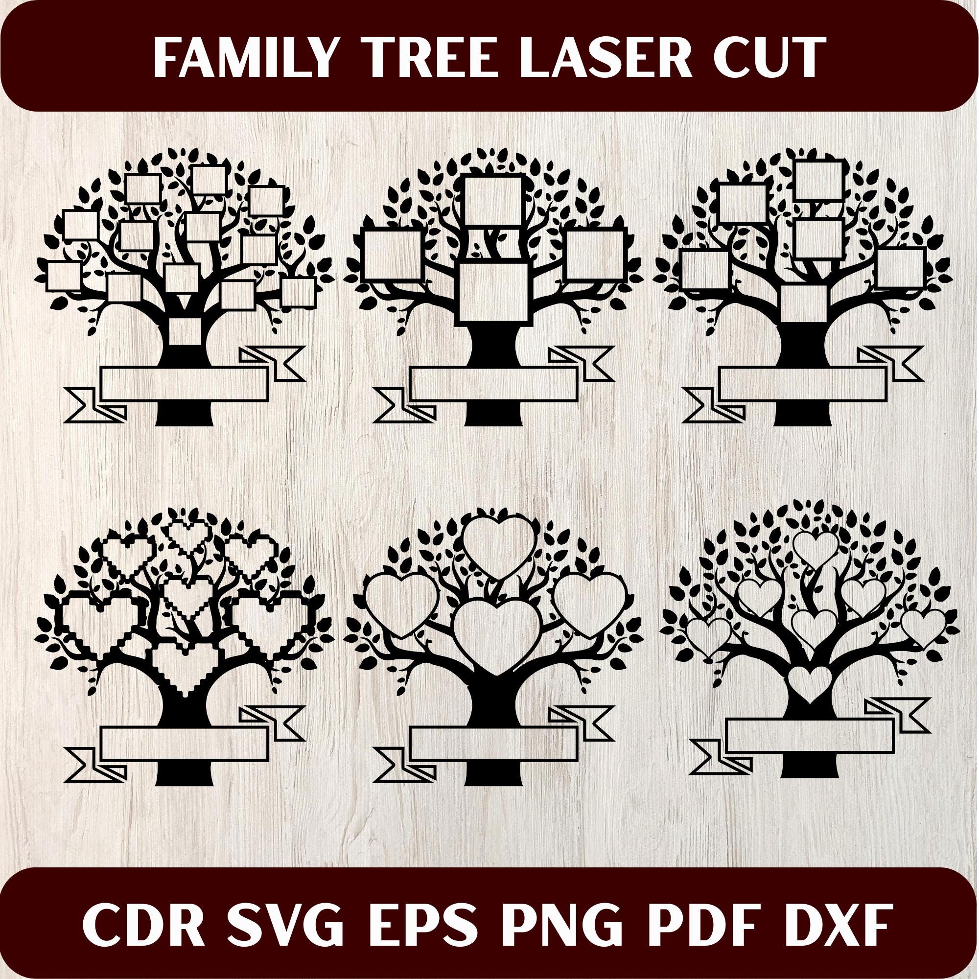 Laser Cut Family Tree SVG Bundle, Genealogy Tree, Picture Frame ...