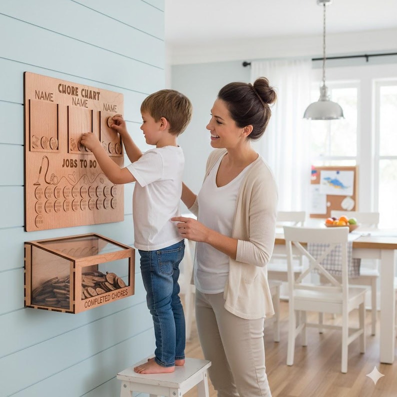 Personalized Kids Chore Chart Laser Cut Files, Family Reward System ...