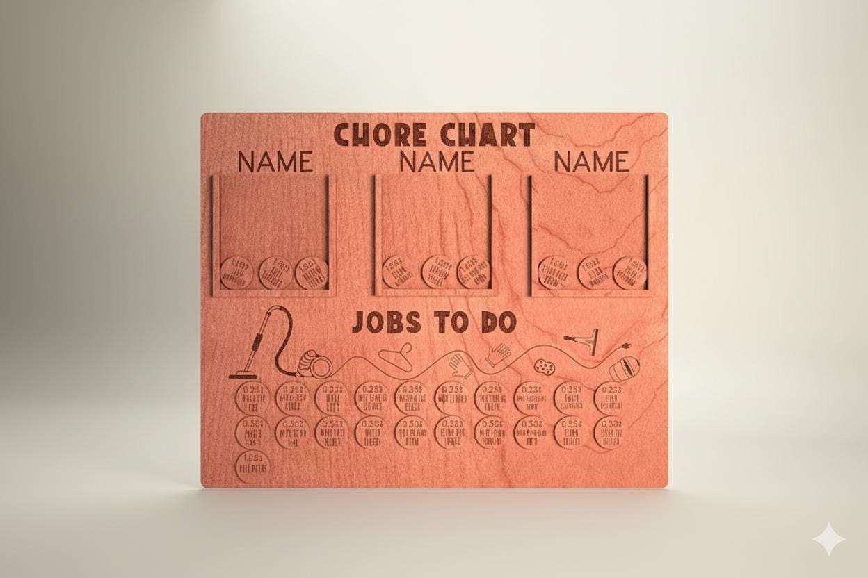 Personalized Kids Chore Chart Laser Cut Files, Family Reward System ...
