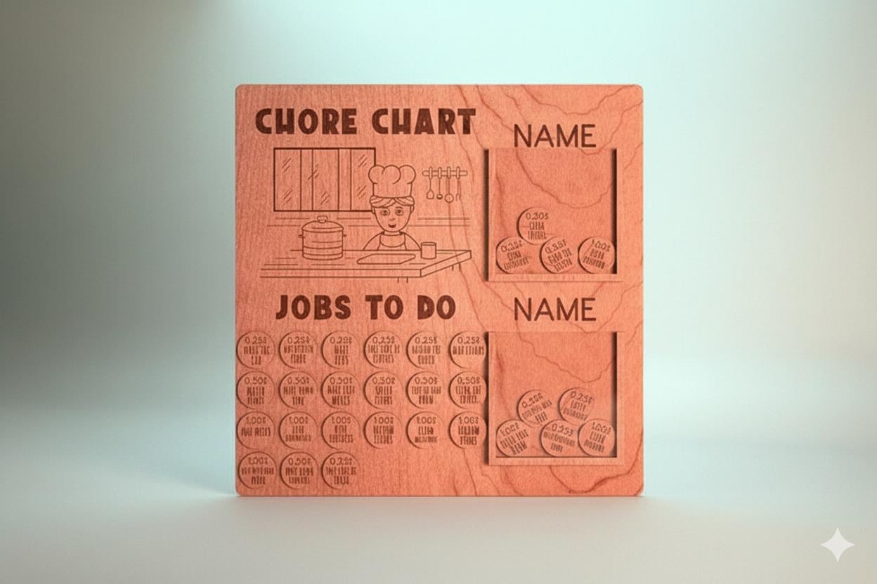 Personalized Kids Chore Chart Laser Cut Files, Family Reward System ...