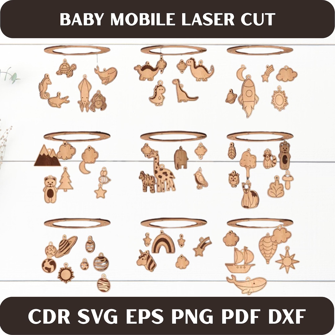 Baby Mobile SVG Laser Cut Bundle, Nursery Decor (digital Download) - Etsy