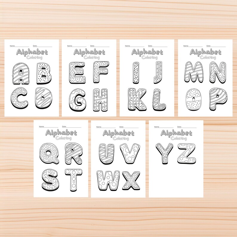 Alphabet Coloring Pages: Preschool Learning (digital Download) - Etsy
