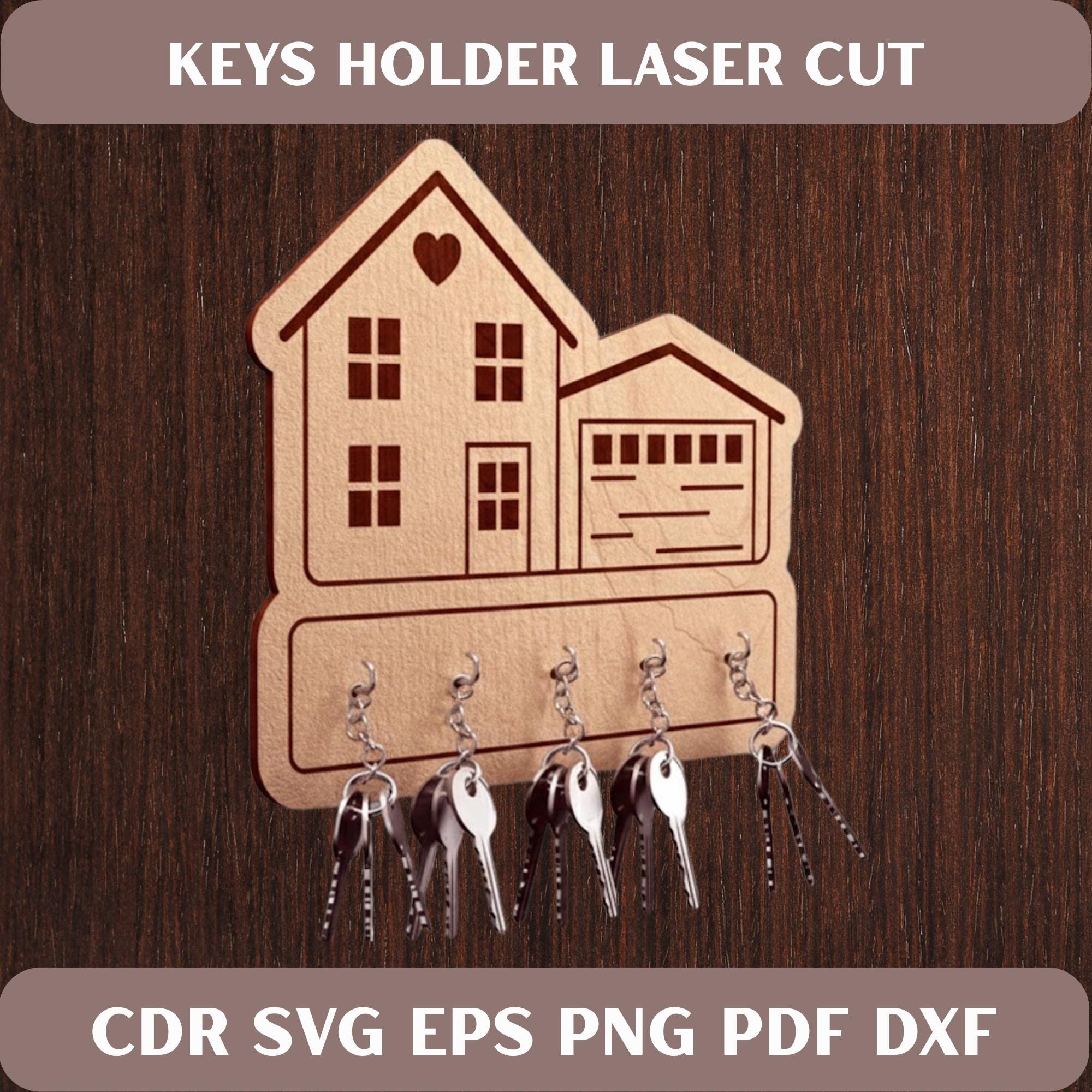 Key Holder Laser Cut SVG Bundle, Entryway Wall Organizer DXF, Glowforge ...