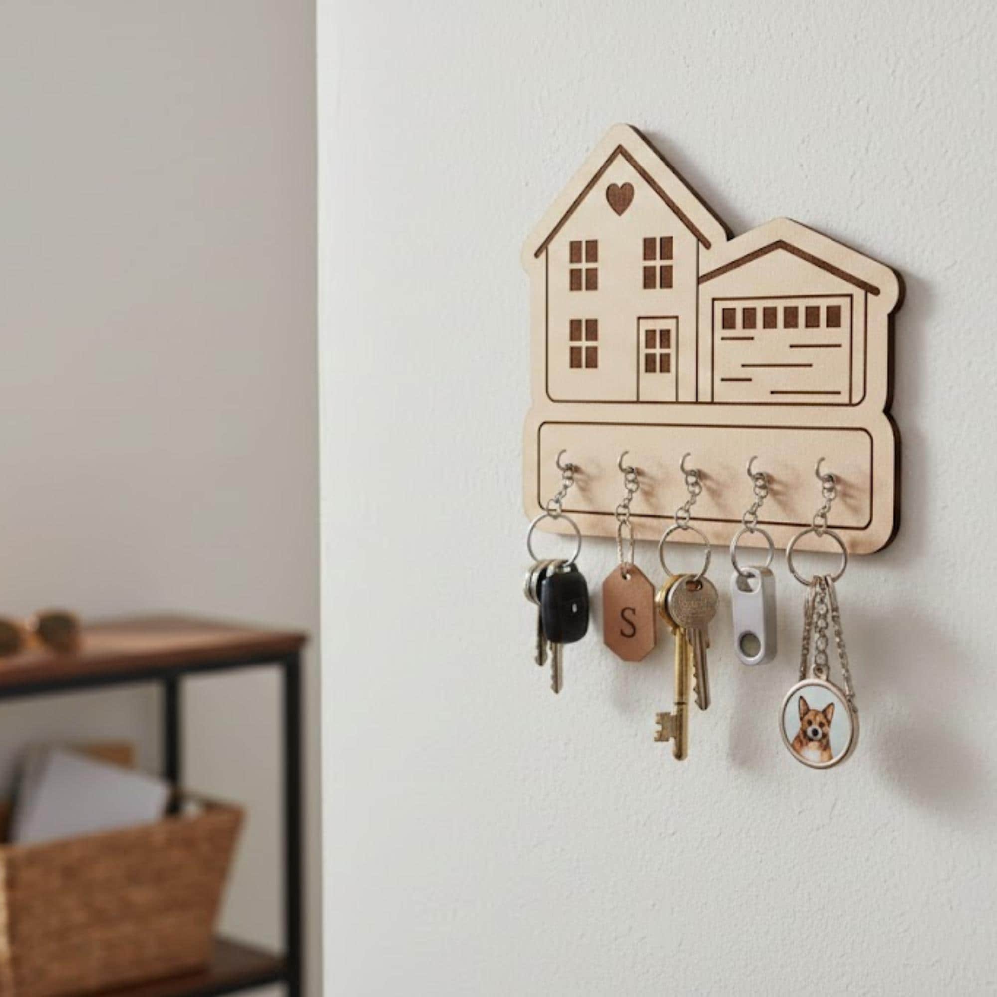 Key Holder Laser Cut SVG Bundle, Entryway Wall Organizer DXF, Glowforge ...