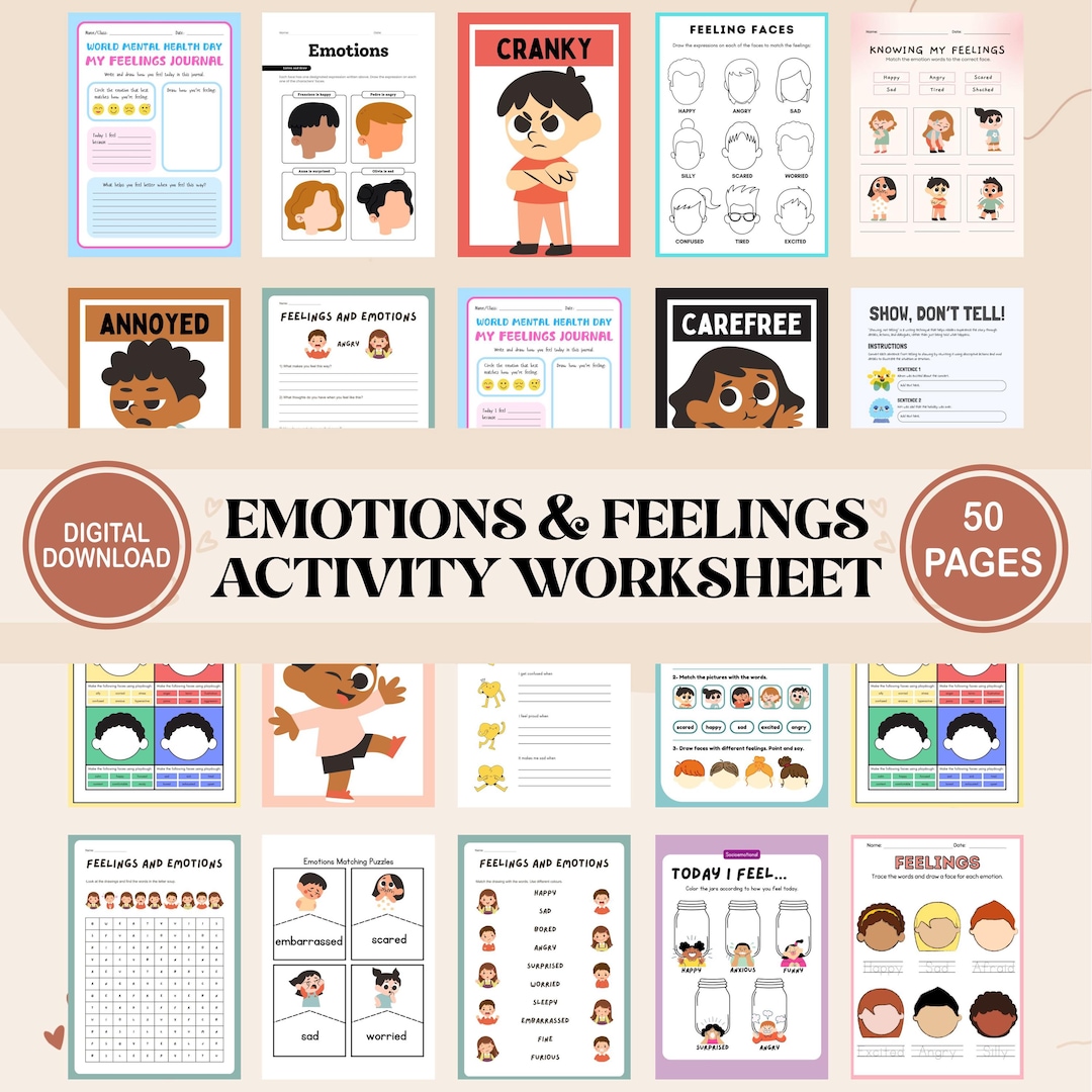 Feelings Check-in Worksheet: Kids Emotions Activity Pack (digital ...