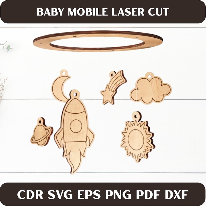 Baby Mobile SVG Laser Cut Bundle, Nursery Decor (digital Download) - Etsy