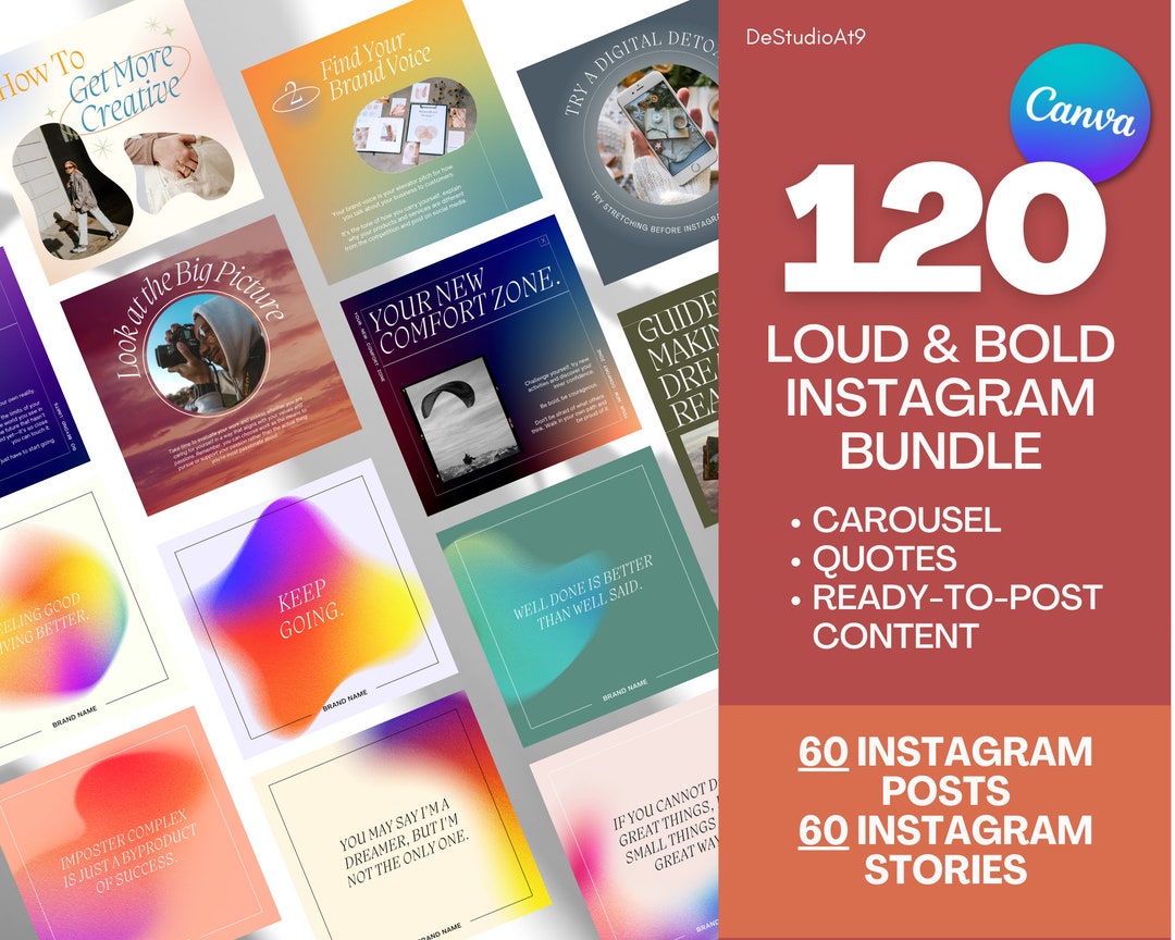 Instagram Carousel and Quote Template, Loud Bold and Gen Z Design ...