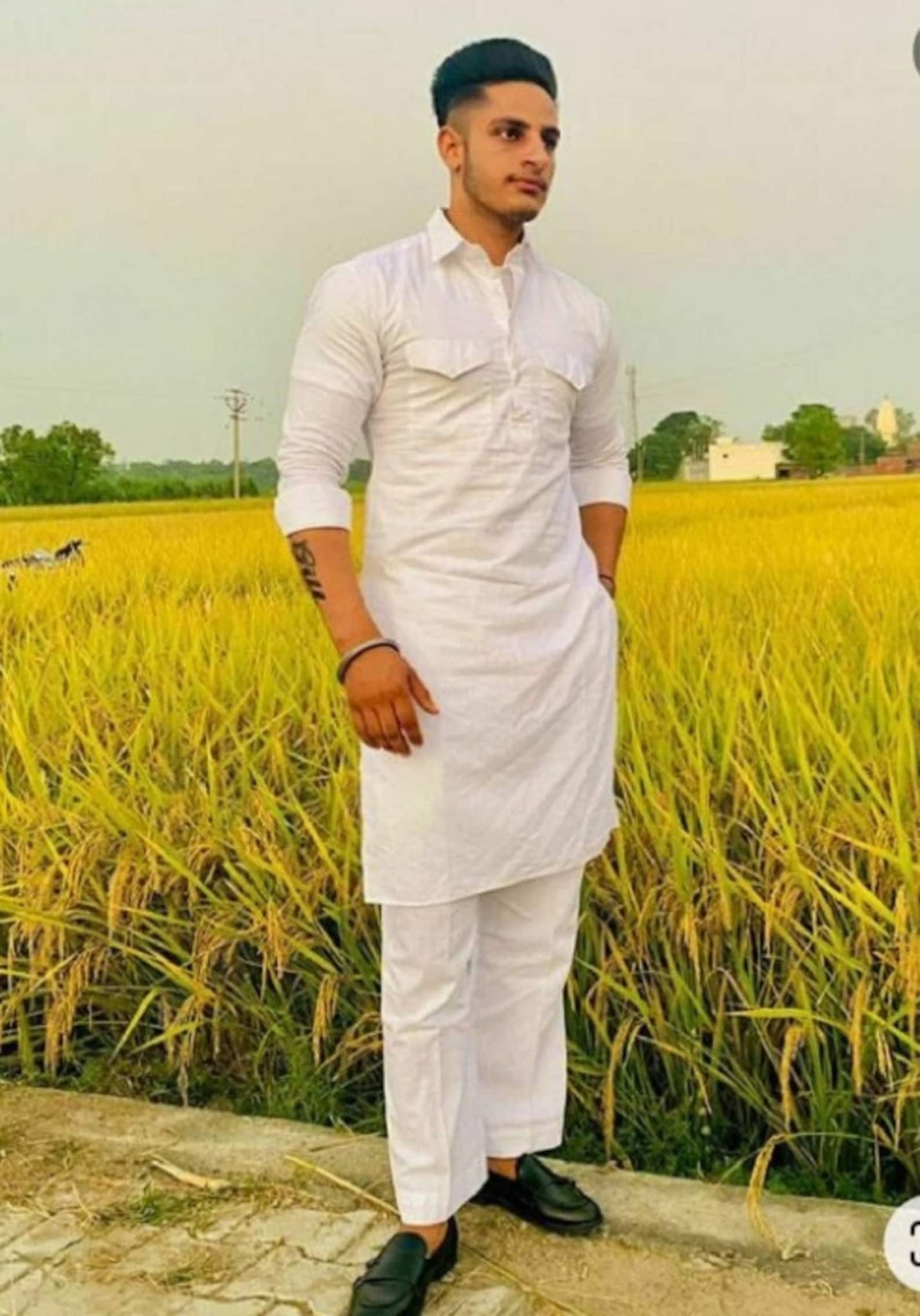 Mens Cotton Blend Kurta: White Indian Pathani Shirt - Etsy