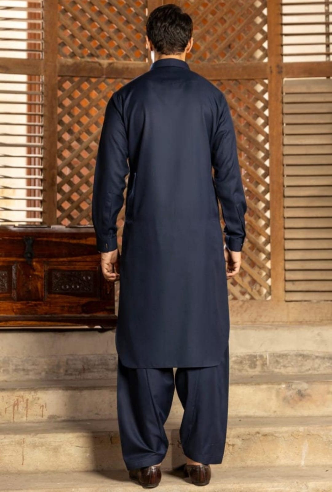Handmade Blue Cotton Kurta Pathani Set: Pakistani Men's Outfit - Etsy