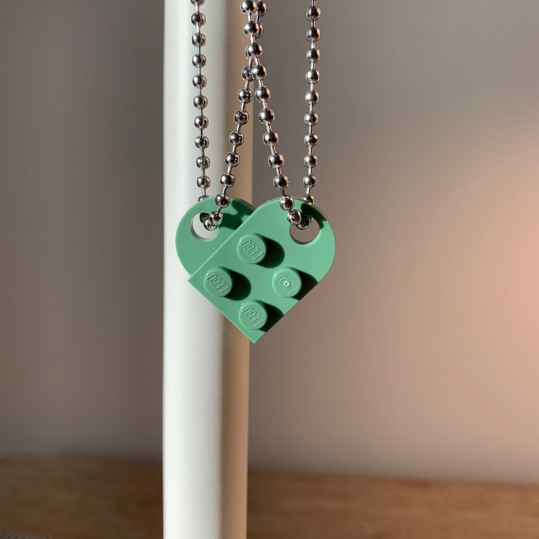 Lego Brick Heart Necklace Matching Friendship Couples Necklaces Gift - Etsy