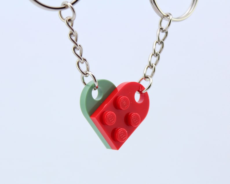 Love Heart Keychain Set of 2, Made From Authentic LEGO® Bricks ...