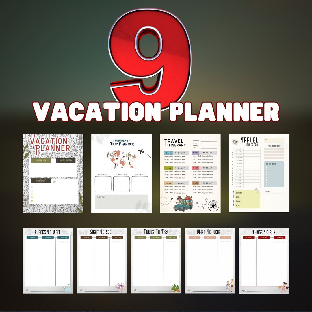 Editable Vacation Planner Checklist Digital Download to Do List ...