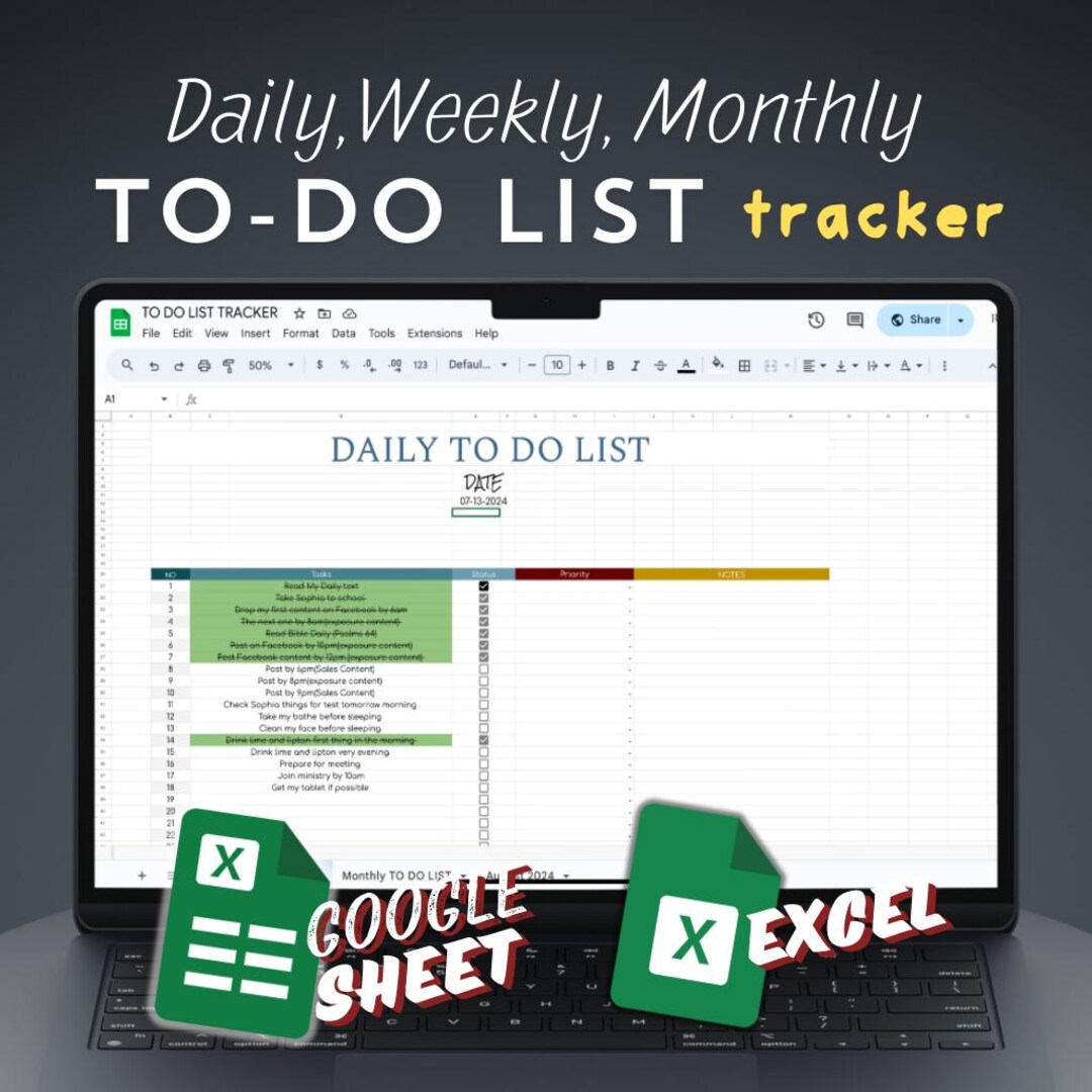 To-do List Checklist, Task List Tracker, Time Management, Productivity ...