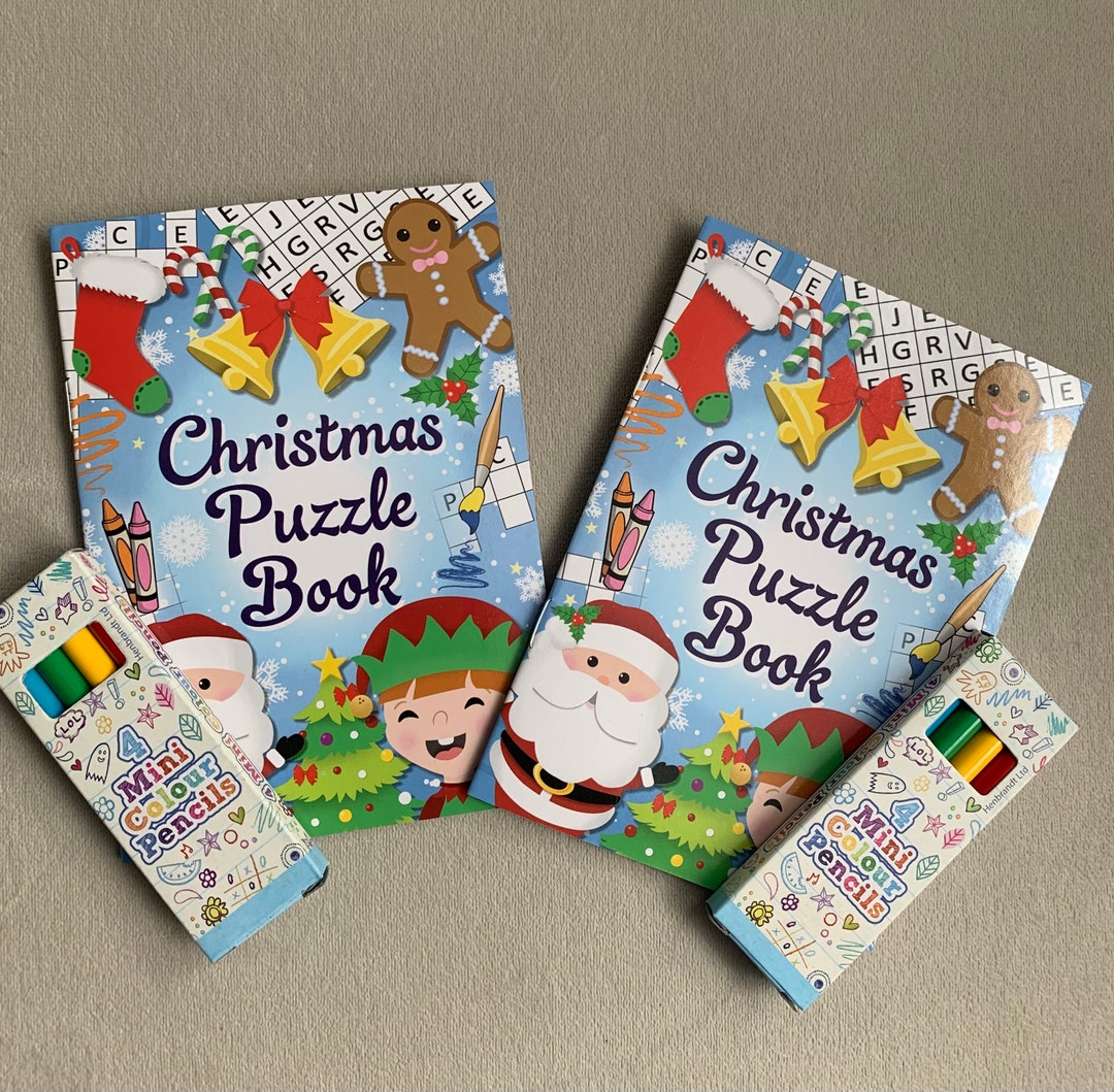 1-100 Set of Kids Christmas A6 Colouring Puzzle Book With a Set of 4 ...