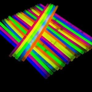 1-100 Neon Light Glow in the Dark Sticks With Connecters - Etsy UK